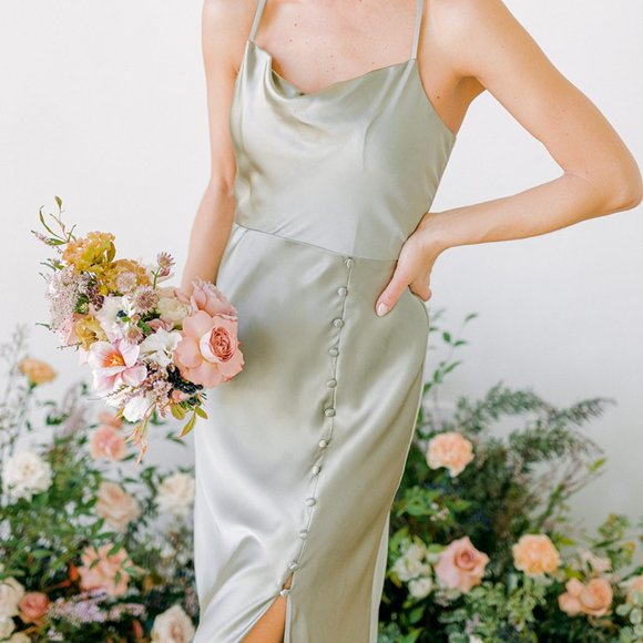 Revelry | Dresses | Revelry Billie Satin Dress Emerald Nwt | Poshmark